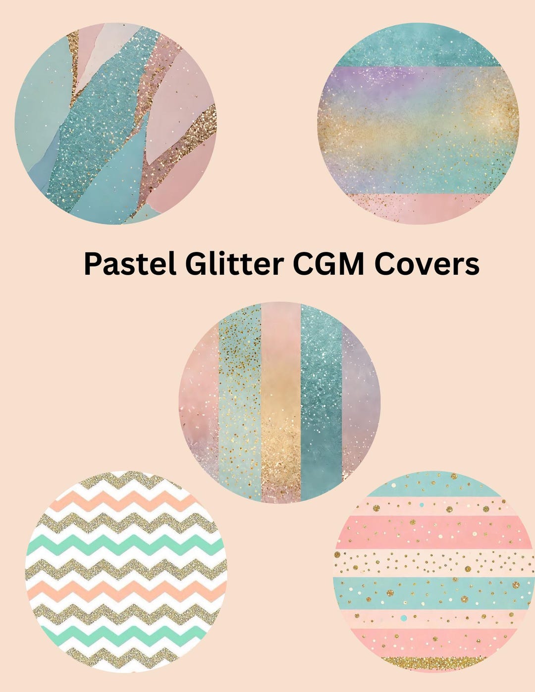 Pastel Glitter CGM Patches, Dexcom G7, Libre 3, Omnipod Cover, Pack of ...