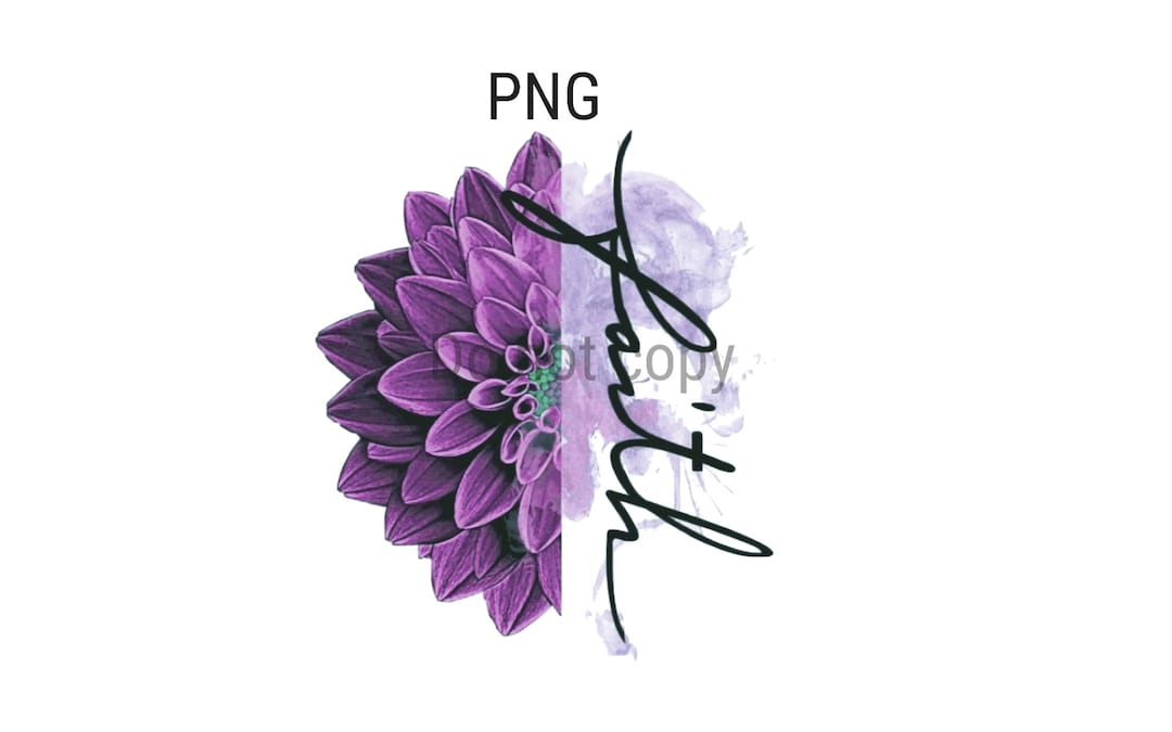 Faith PNG Purple Flower Digital Download - Etsy