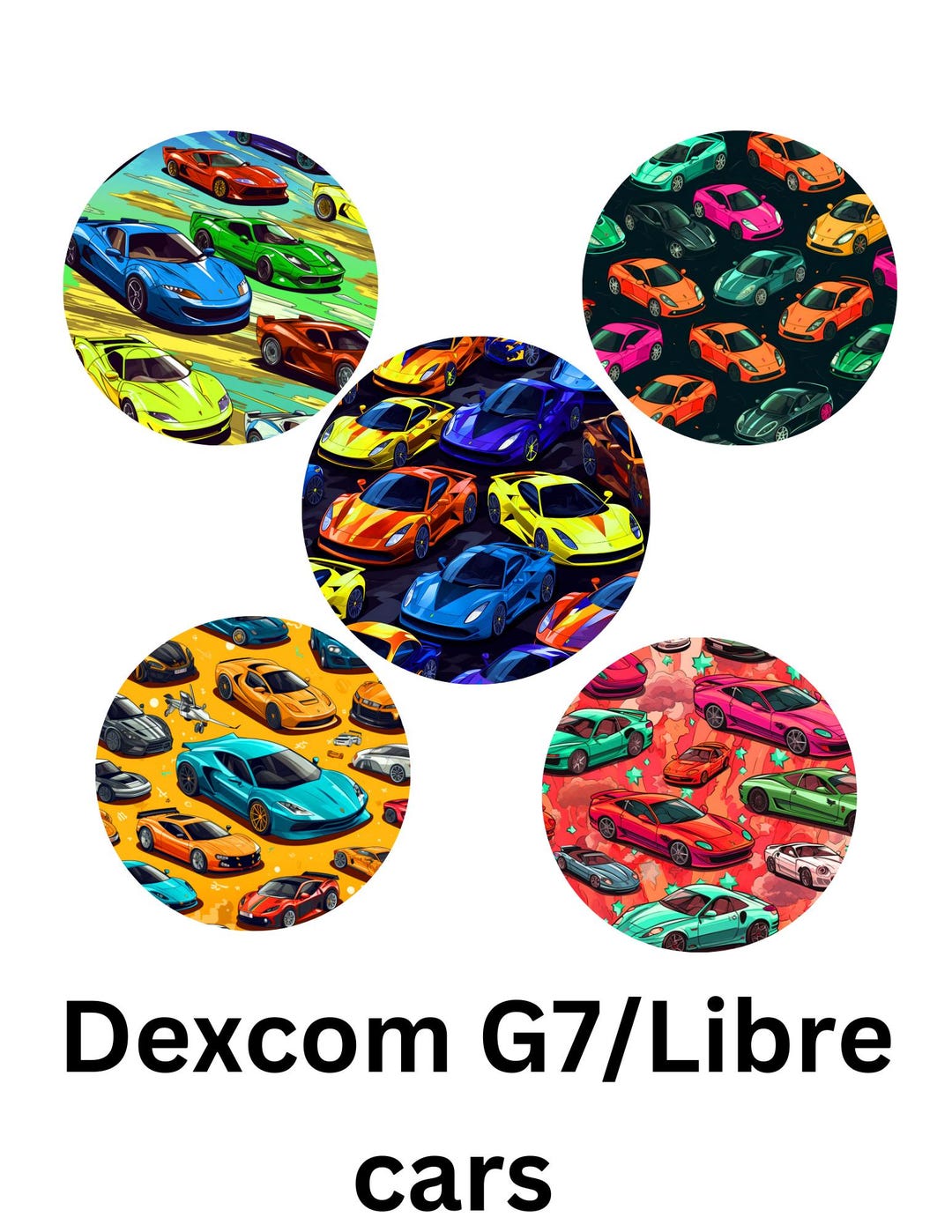 Dexcom G7 Libre CGM Covers Cars Style Pack of 5 With or Without Opening ...