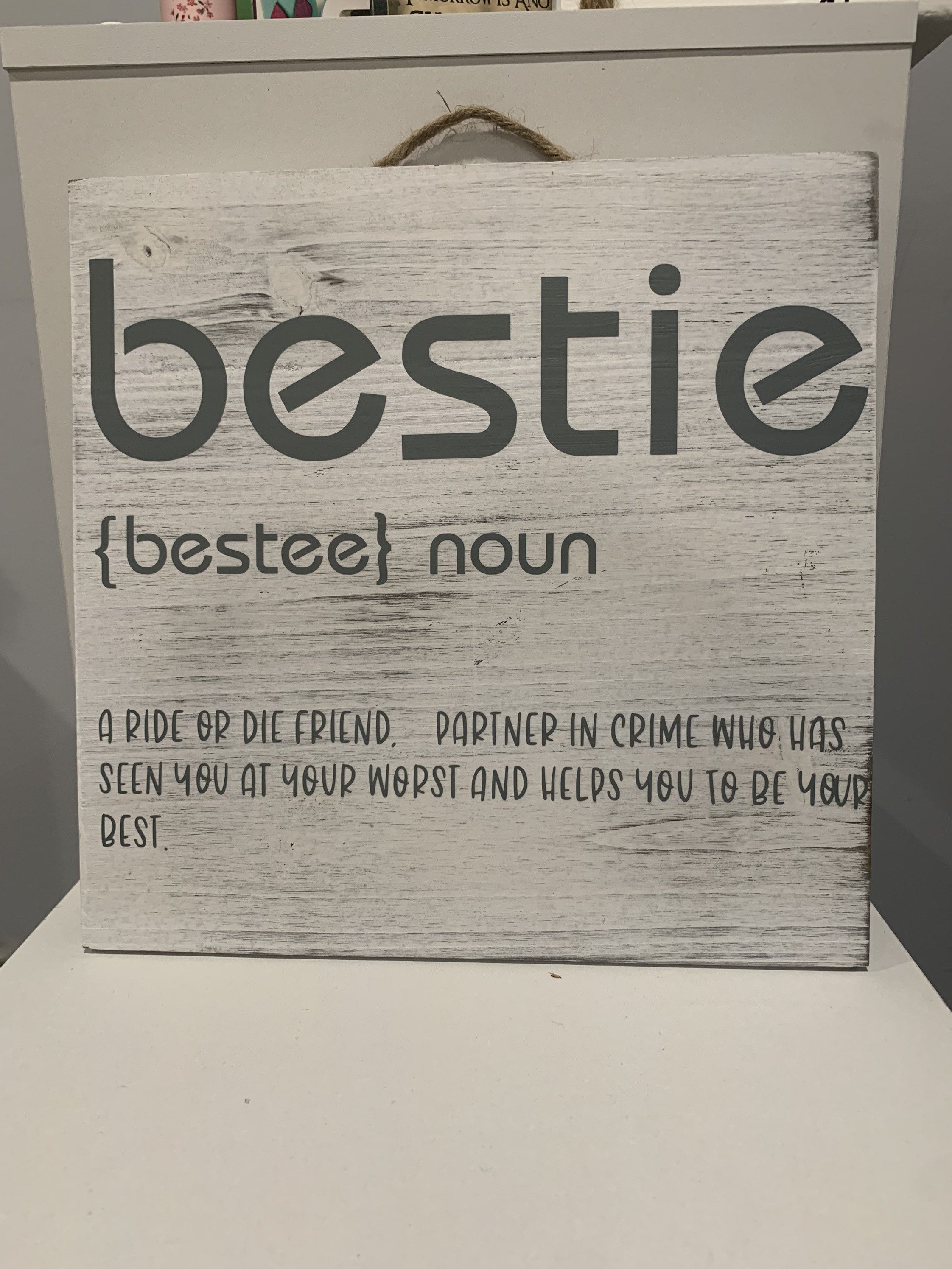 Bestie Wood Block Sign - Etsy