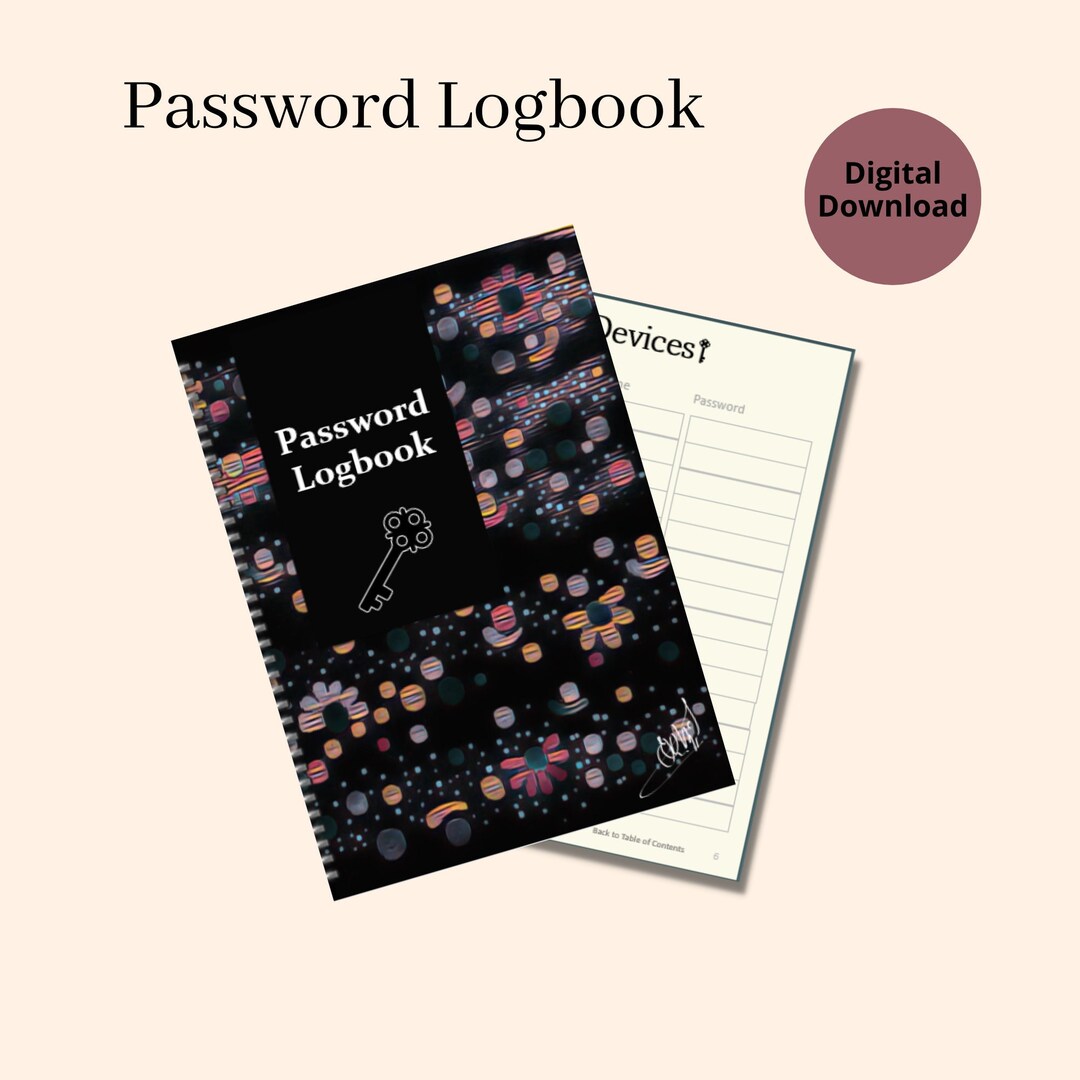 Password Logbook - Etsy