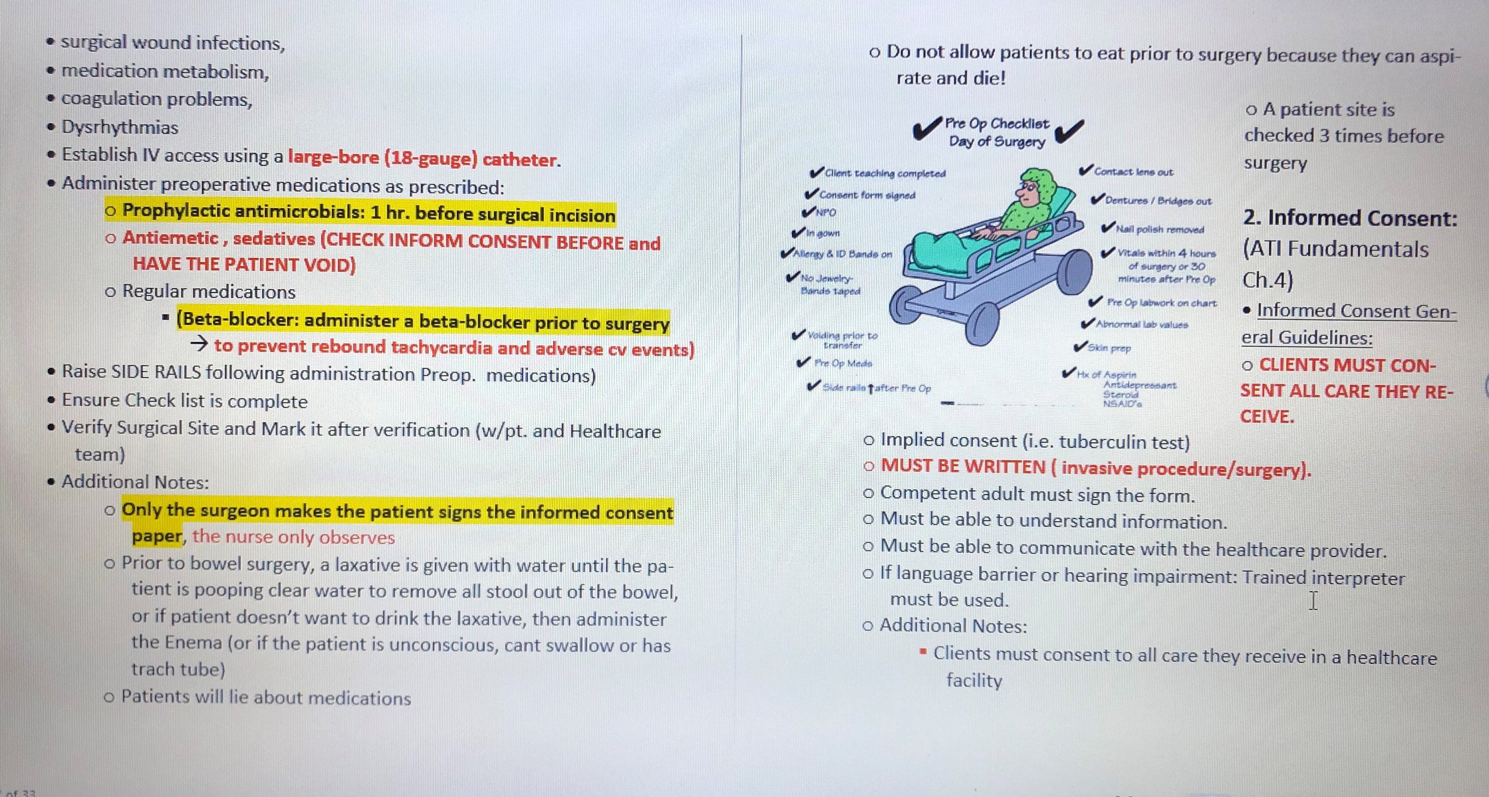 Perioperative, Intraoperative, and Postoperative Nursing Care Notes for ...