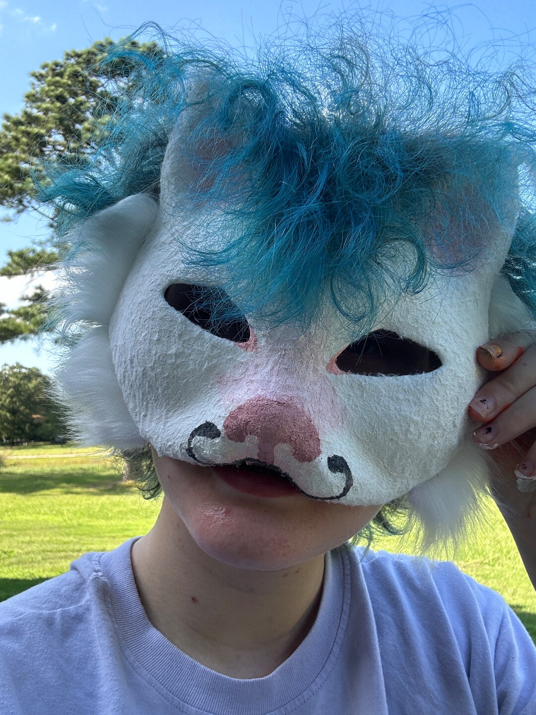 White Cat Mask Hq With Fur - Etsy