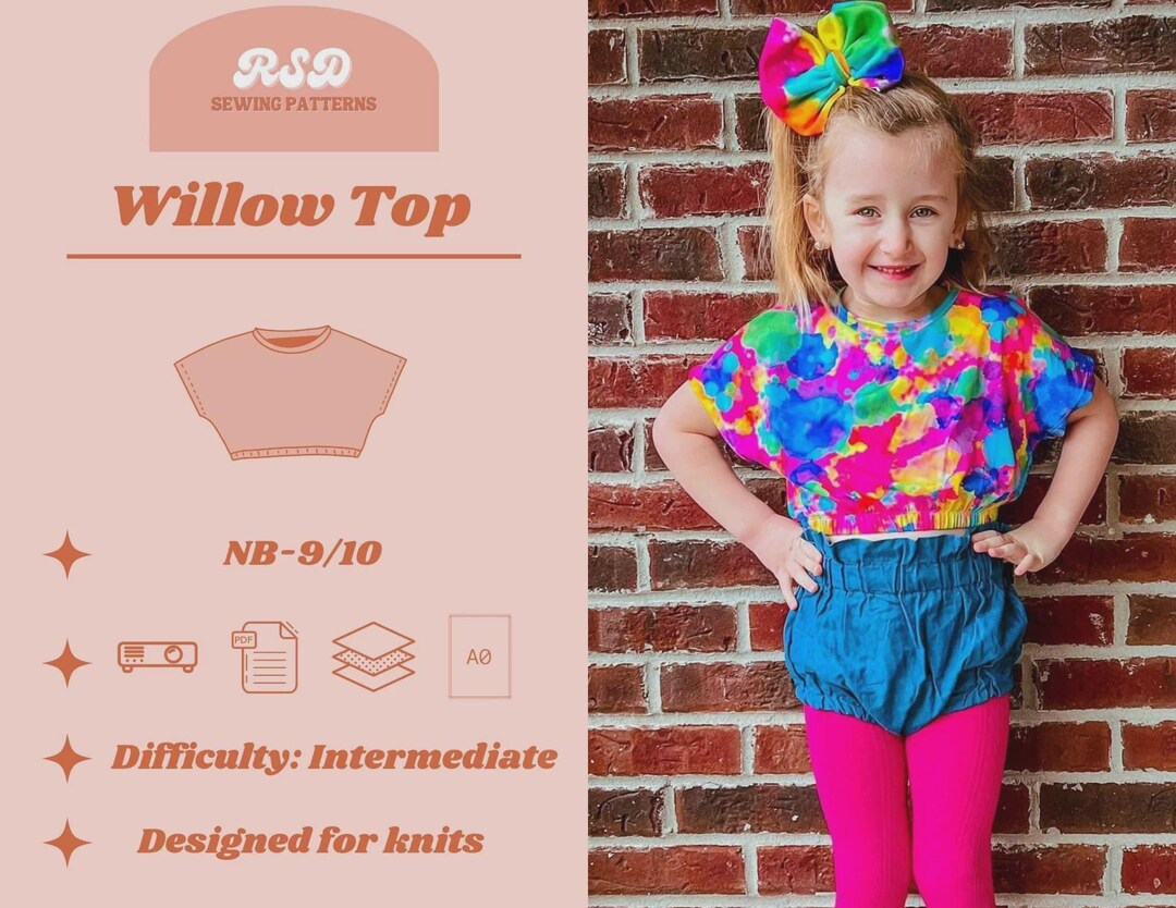 RSD Willow Top PDF Sewing Pattern - Children Baby Toddler Sewing ...