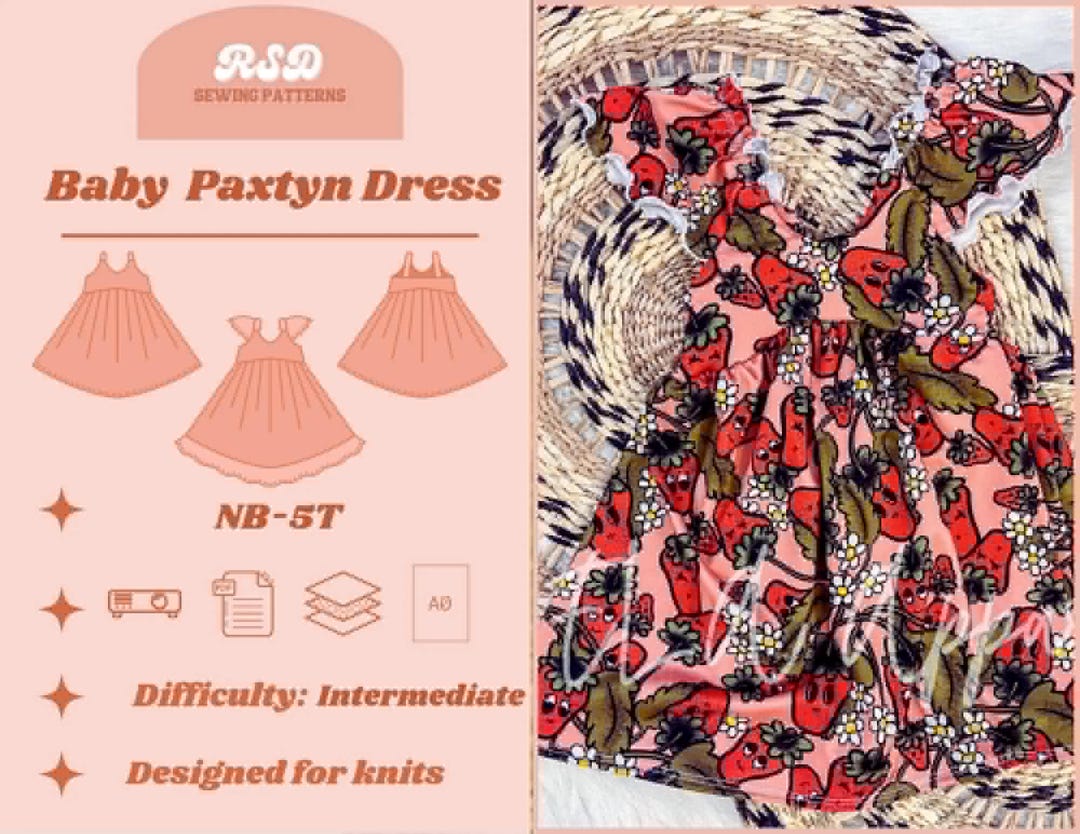 RSD Baby Paxtyn Dress PDF Sewing Pattern - Children Baby Toddler Sewing ...