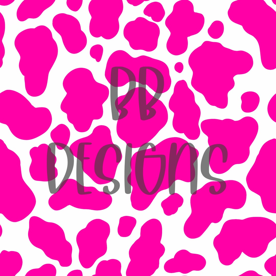 Hot Pink Western Cow Print Seamless Digital Download - Background File ...