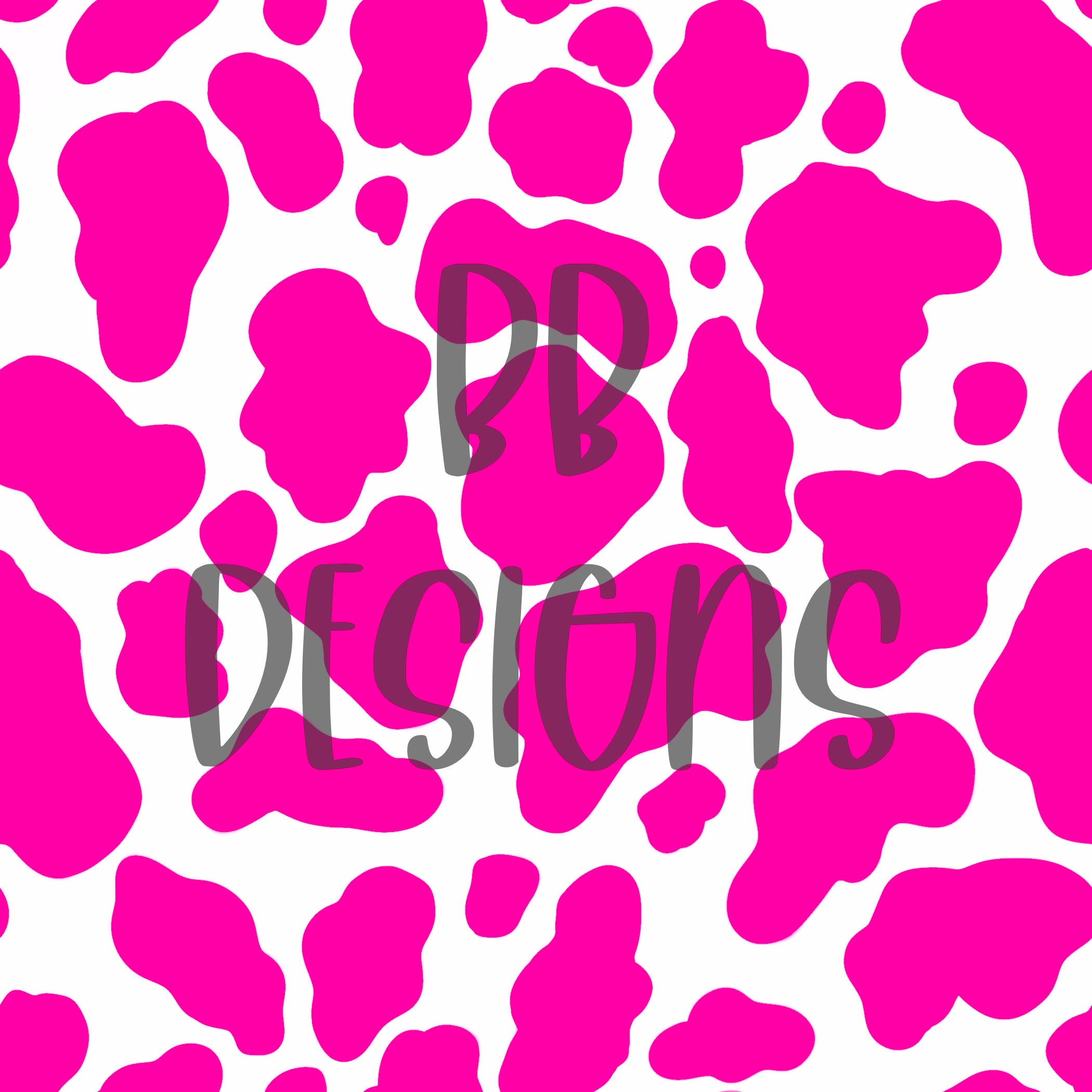 Hot Pink Western Cow Print Seamless Digital Download Background File ...