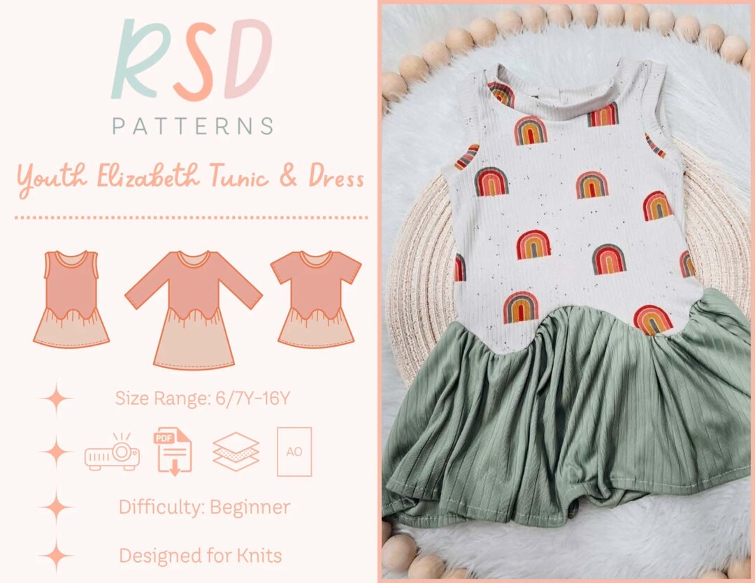 RSD Youth Elizabeth Tunic & Dress PDF Sewing Pattern - Children Baby ...