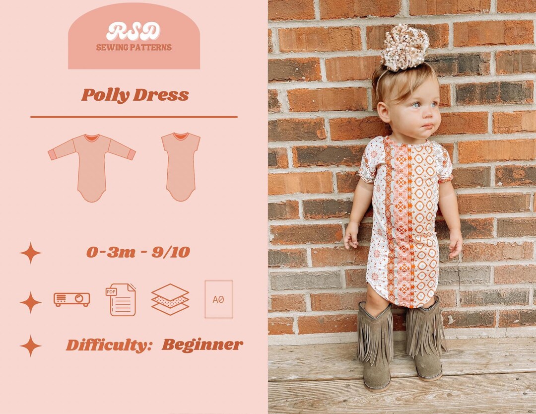 RSD Polly Dress PDF Sewing Pattern - Children Baby Toddler Sewing ...