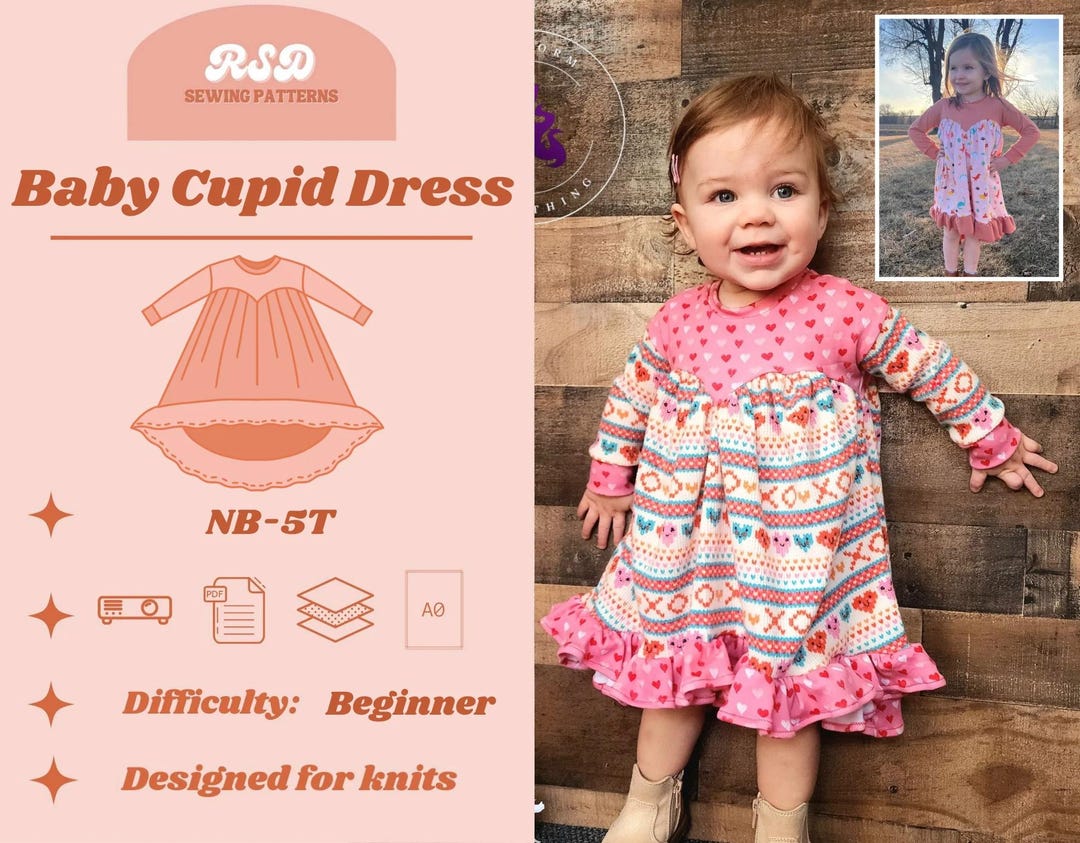 RSD Baby Cupid Dress PDF Sewing Pattern - Children Baby Toddler Sewing ...