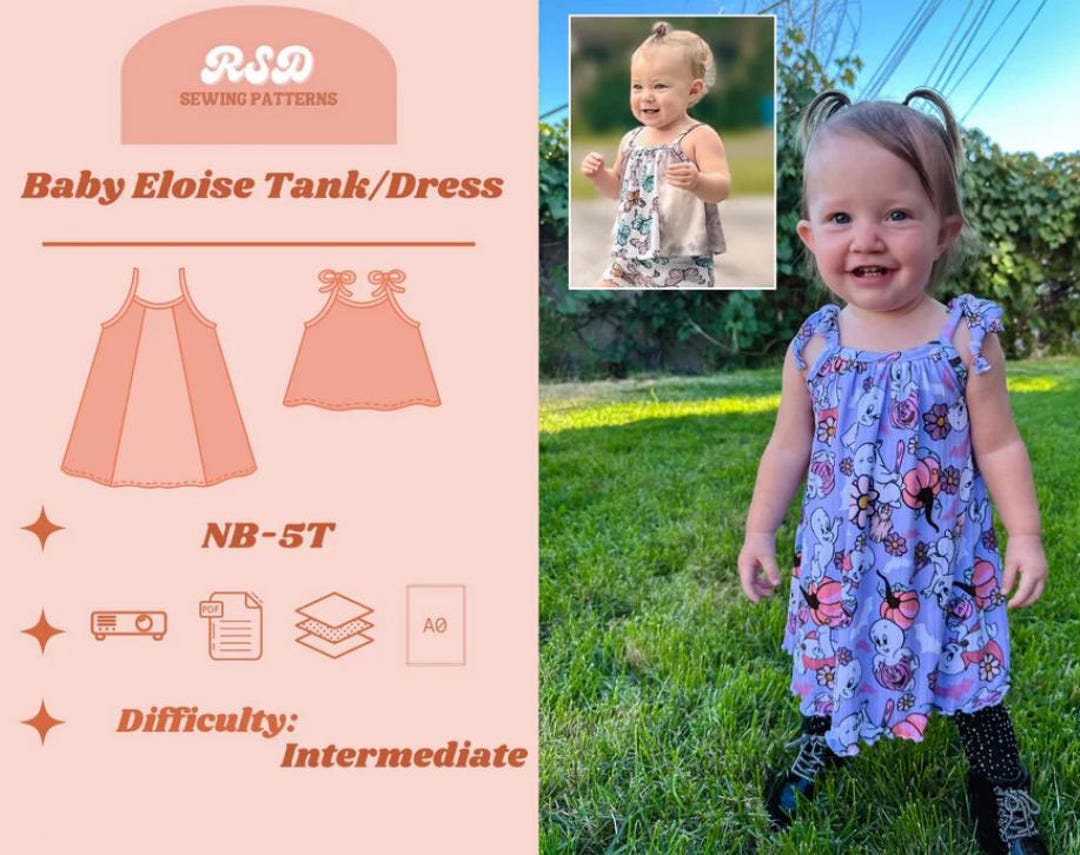 RSD Baby Eloise Tank and Dress PDF Sewing Pattern - Children Baby Toddler Sewing Patterns - Etsy