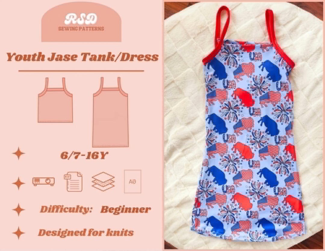 RSD Youth Jase Dress/tank PDF Sewing Pattern - Children Baby Toddler ...