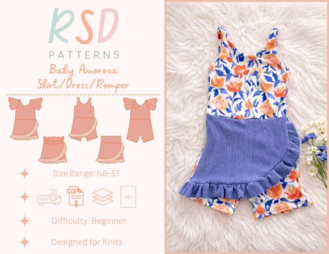 RSD Baby Amorosa Skirt, Dress, Romper PDF Sewing Pattern - Children ...