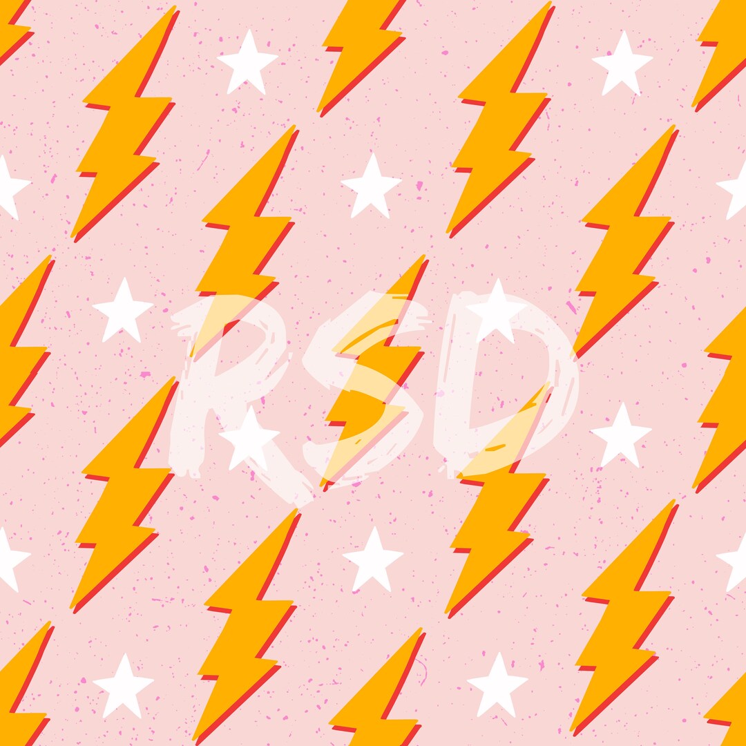 Preppy Lightening Bolts White Star Seamless Digital Download ...