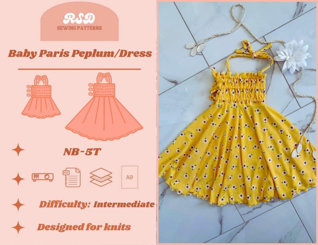RSD Baby Paris Peplum / Dress PDF Sewing Pattern - Children Baby ...