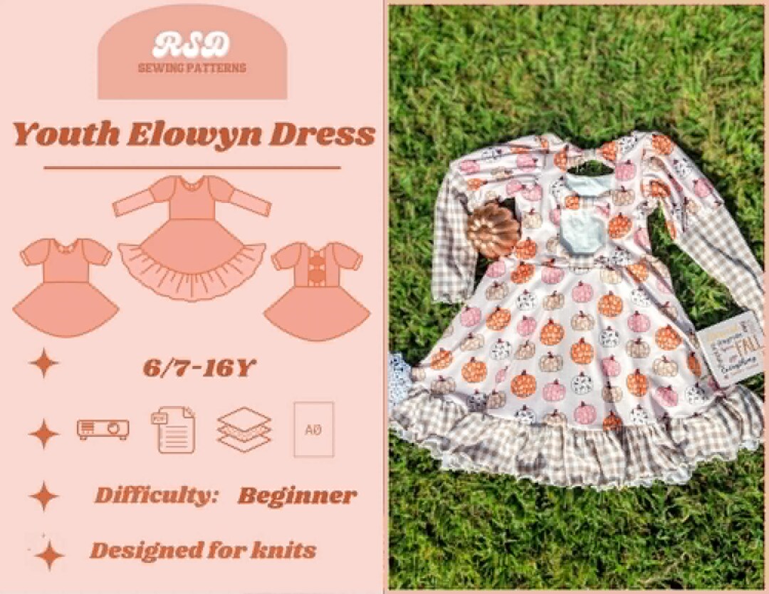 RSD Youth Elowyn Dress PDF Sewing Pattern - Children Baby Toddler ...