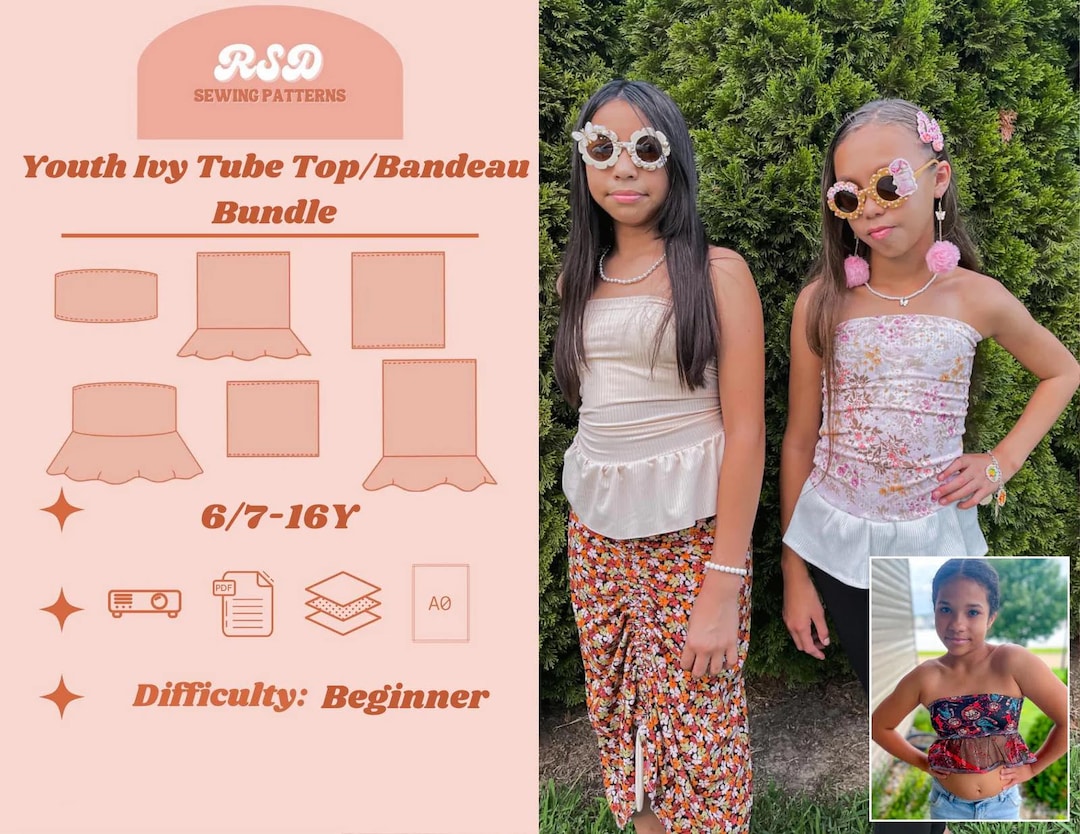 RSD Youth Ivy Tube Top & Bandeau Bundle PDF Sewing Pattern - Children ...