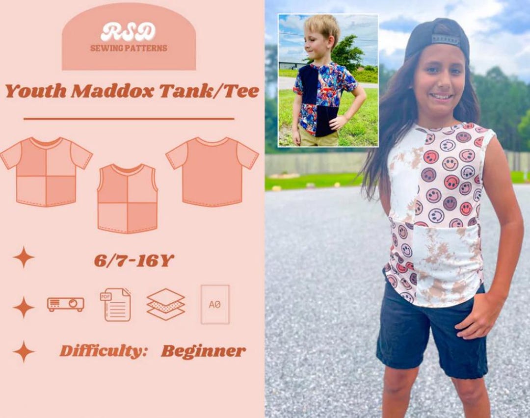 RSD Youth Maddox Tank and Tee PDF Sewing Pattern - Children Baby ...