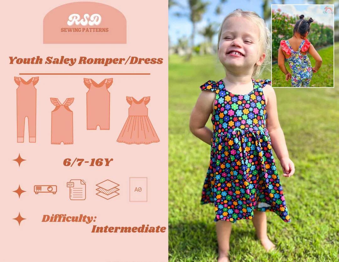 RSD Youth Saley Romper and Dress PDF Sewing Pattern - Children Baby ...