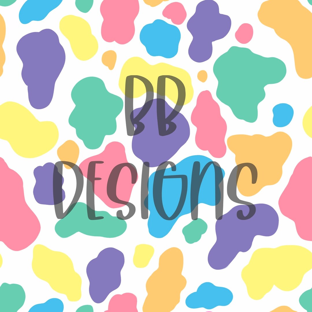 Pastel Western Cow Print Seamless Digital Download - Background File ...