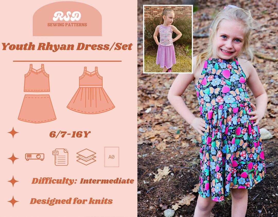 RSD Youth Rhyan Dress PDF Sewing Pattern - Children Baby Toddler Sewing ...