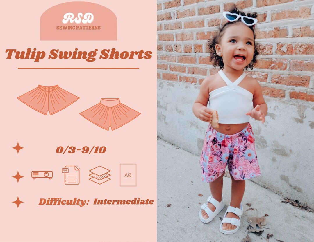 RSD Tulip Swing Shorts PDF Sewing Pattern - Children Baby Toddler ...