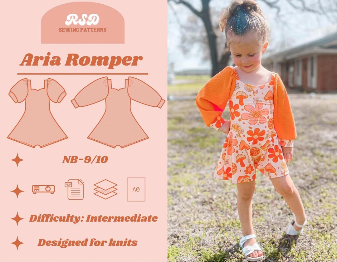 RSD Aria Romper PDF Sewing Pattern - Children Baby Toddler Sewing ...