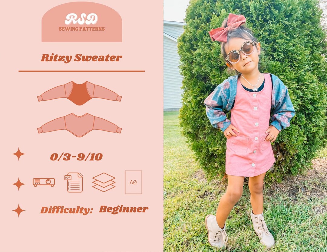 RSD Ritzy Sweater PDF Sewing Pattern - Children Baby Toddler Sewing ...