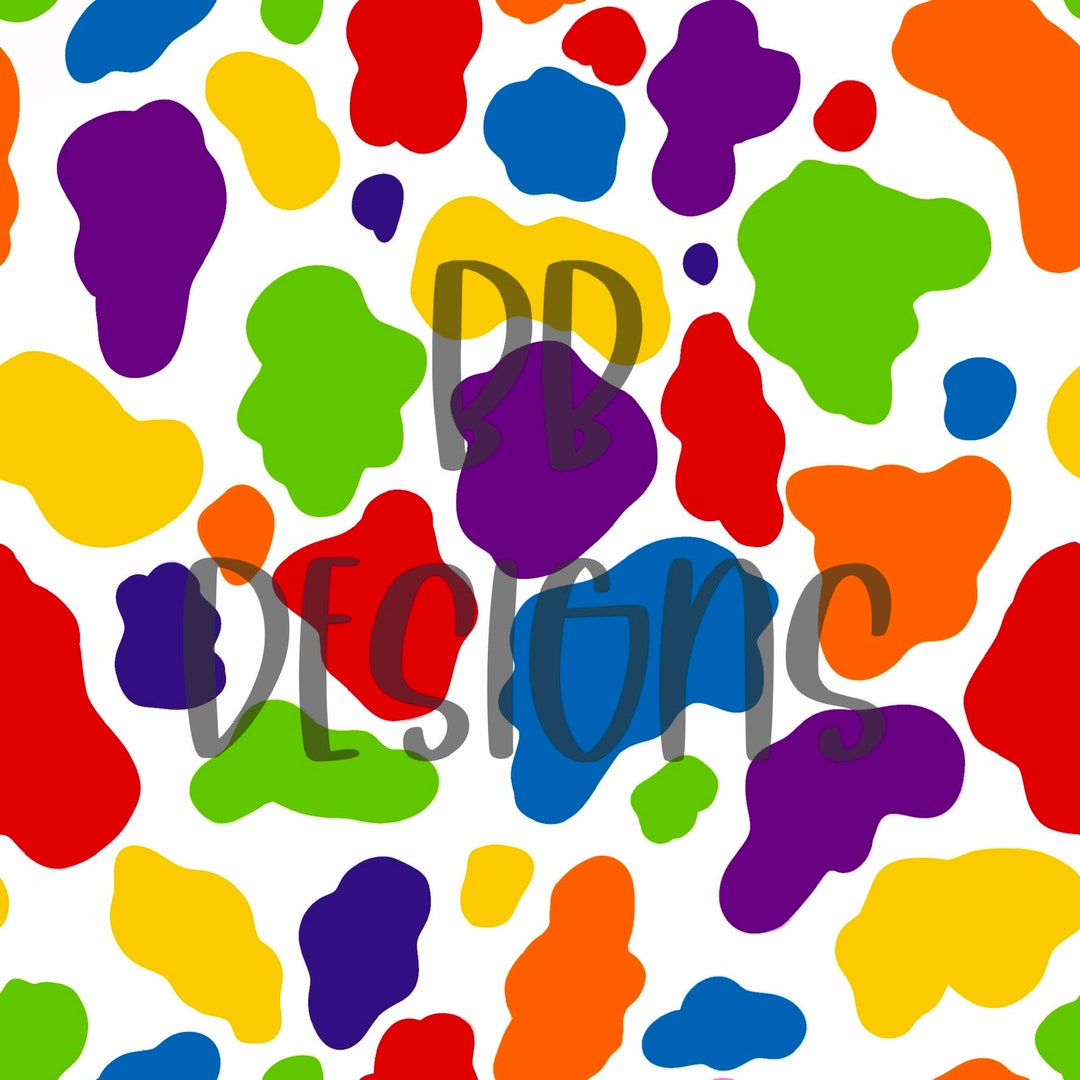 Rainbow Western Cow Print Seamless Digital Download - Background File ...