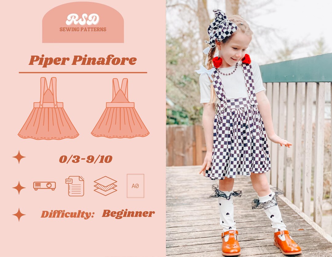 RSD Piper Pinafore Skirt PDF Sewing Pattern - Children Baby Toddler ...