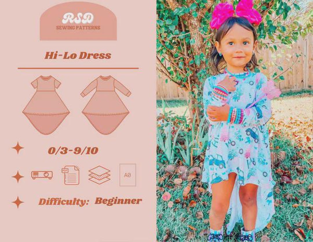RSD Hi - Lo Dress PDF Sewing Pattern - Children Baby Toddler Sewing ...