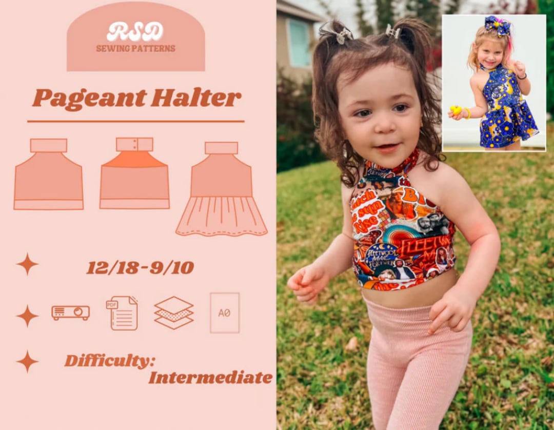 RSD Pageant Halter PDF Sewing Pattern - Children Baby Toddler Sewing ...