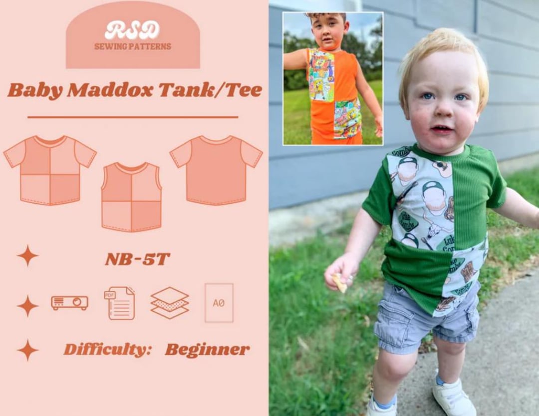 RSD Baby Maddox Tank and Tee PDF Sewing Pattern - Children Baby Toddler ...