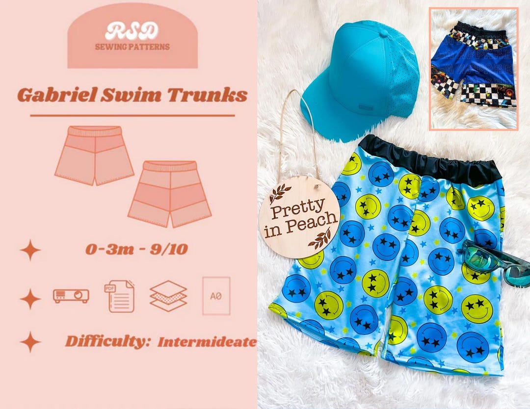RSD Gabriel Swim Trunks PDF Sewing Pattern - Children Baby Toddler ...