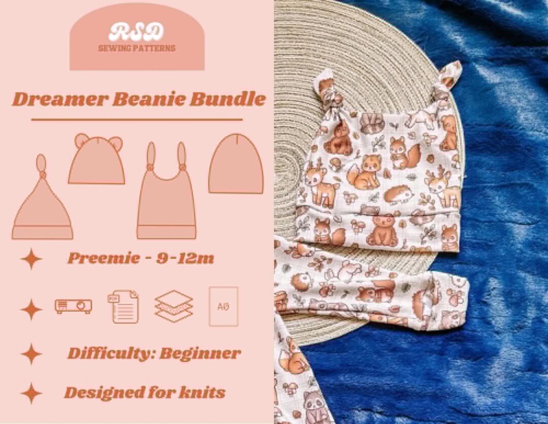 RSD Dreamer Beanie Bundle PDF Sewing Pattern - Children Baby Toddler ...
