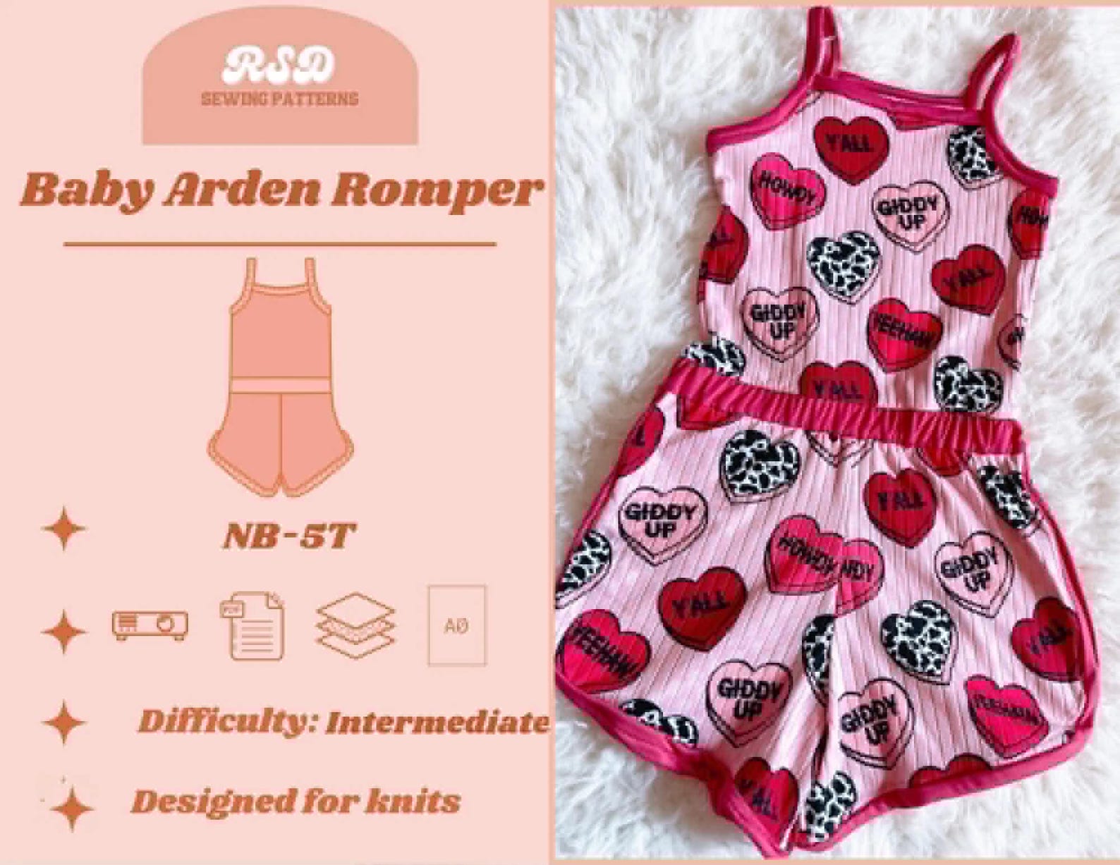 RSD Baby Arden Romper PDF Sewing Pattern - Children Baby Toddler Sewing ...
