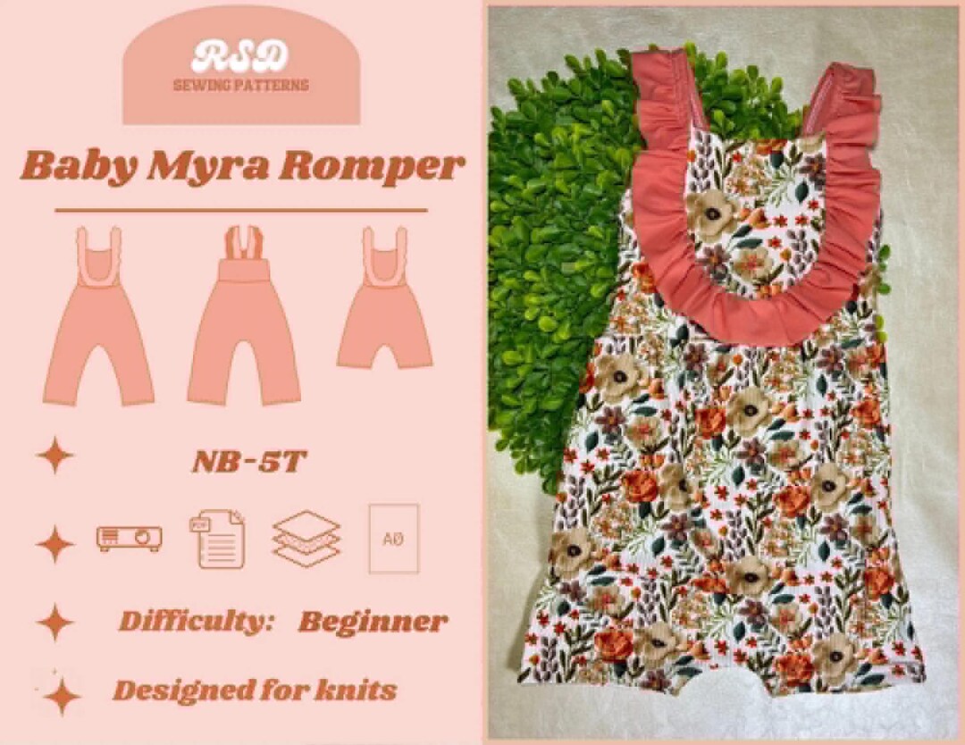 RSD Baby Myra Romper PDF Sewing Pattern - Children Baby Toddler Sewing ...
