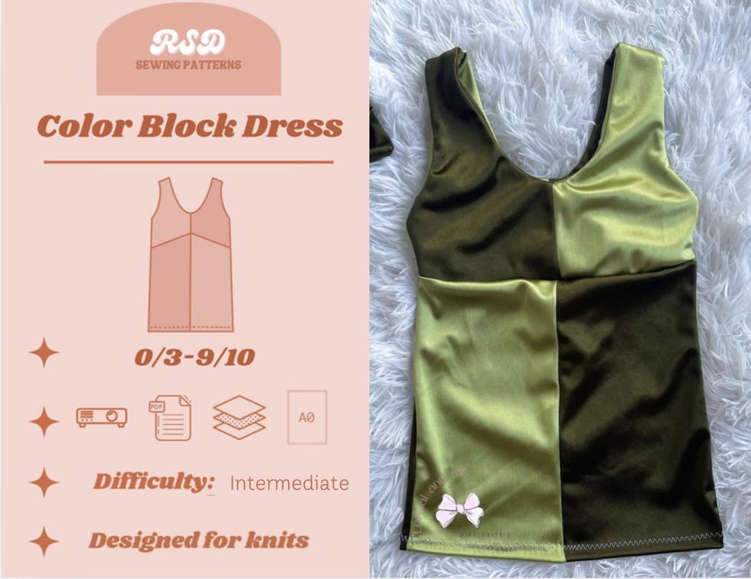 RSD Color Block Dress PDF Sewing Pattern - Children Baby Toddler Sewing ...