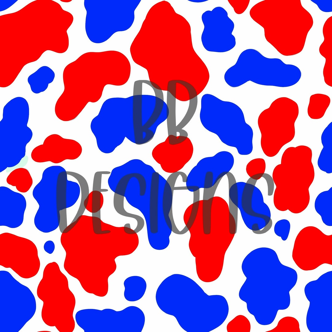 Patriotic Western Cow Print Seamless Digital Download - Background File ...