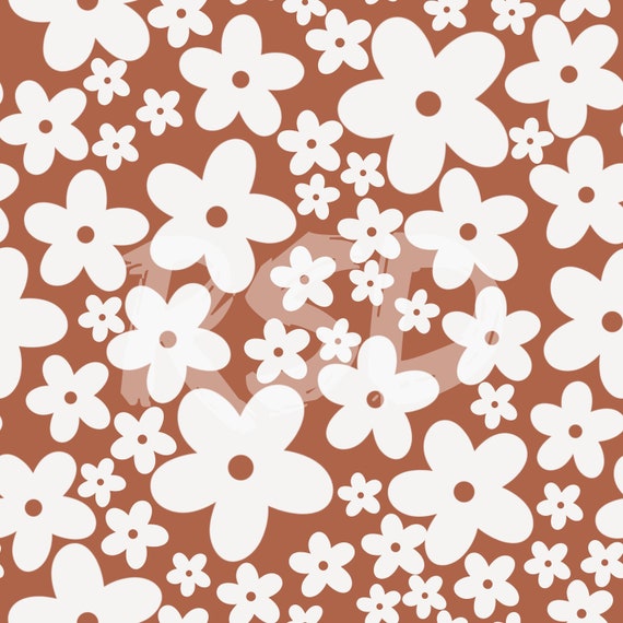 Spring Daisy Brown Seamless Digital Download Background File | Etsy