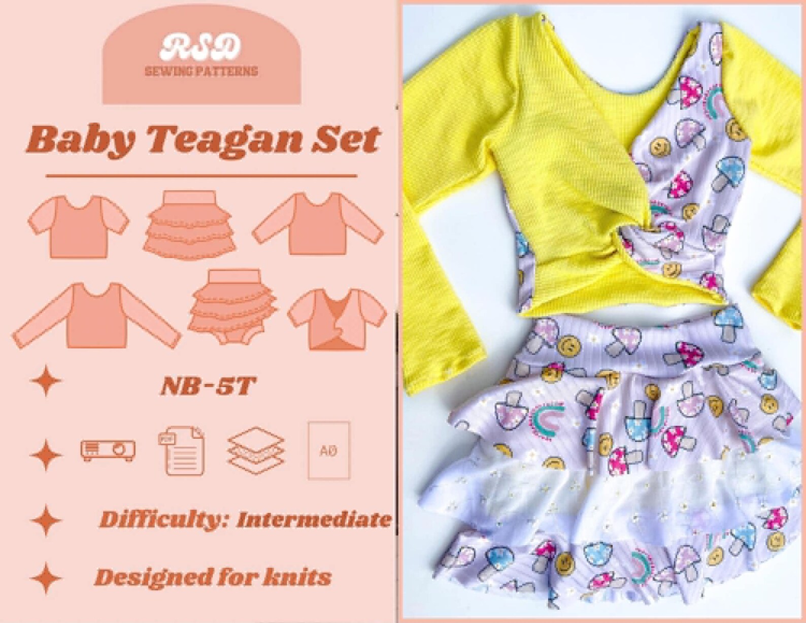 RSD Baby Teagan Set PDF Sewing Pattern - Children Baby Toddler Sewing ...