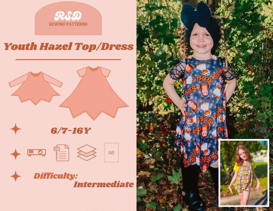 RSD Youth Hazel Top/dress PDF Sewing Pattern - Children Baby Toddler ...