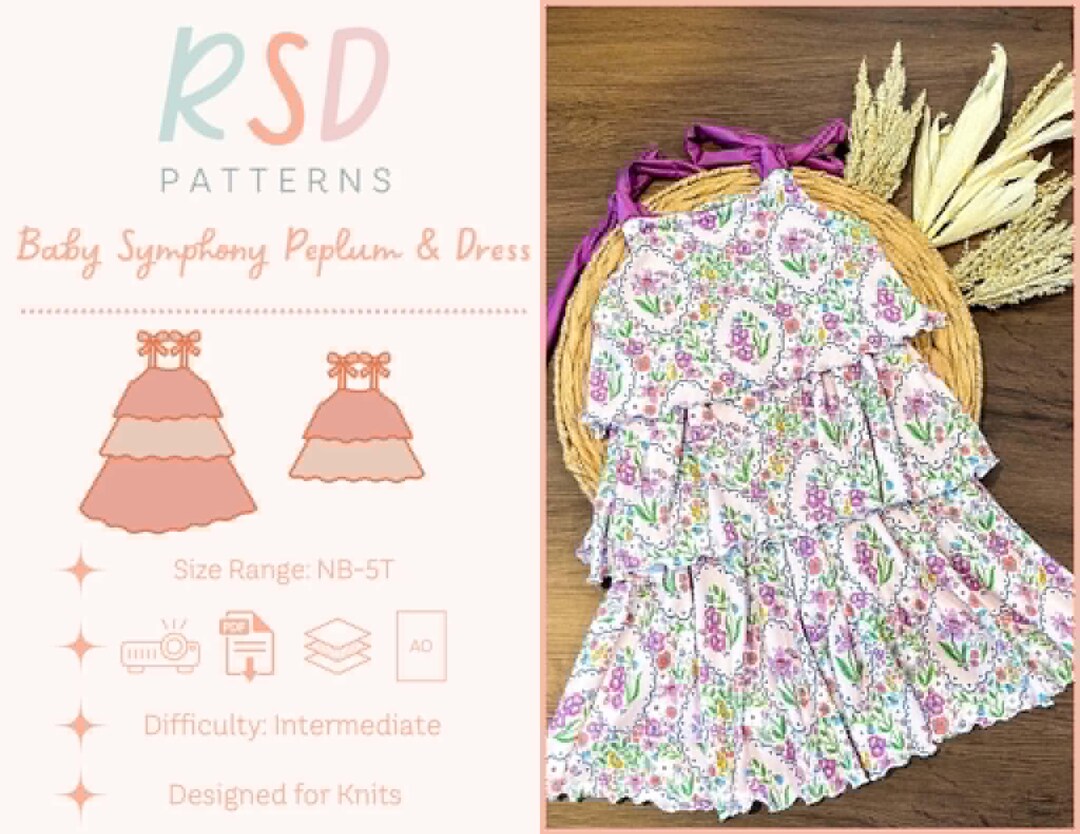 RSD Baby Symphony Peplum & Dress PDF Sewing Pattern - Children Baby ...