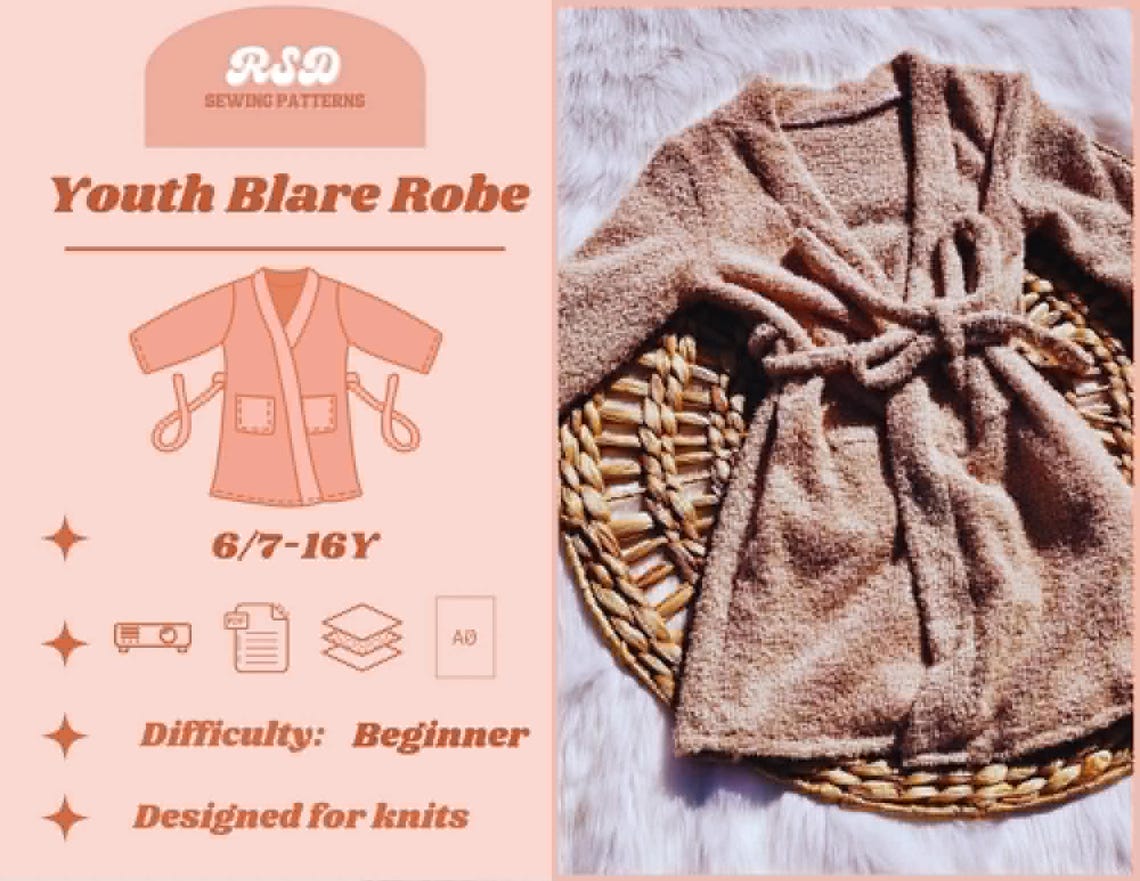 RSD Youth Blare Robe PDF Sewing Pattern - Children Baby Toddler Sewing ...