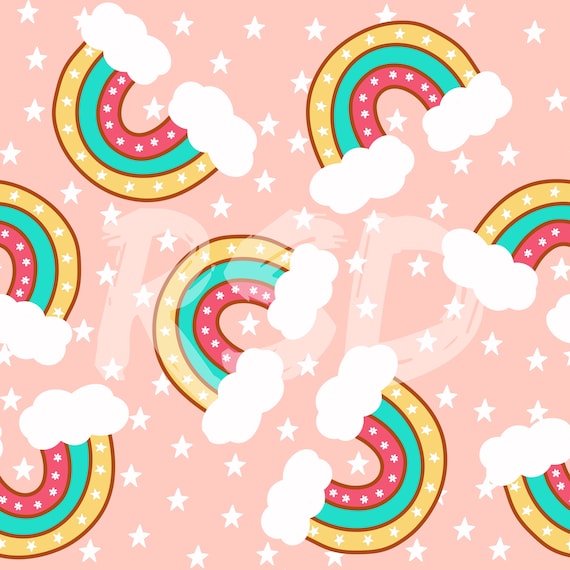 Rainbow Dreams Seamless Digital Download Background File - Etsy