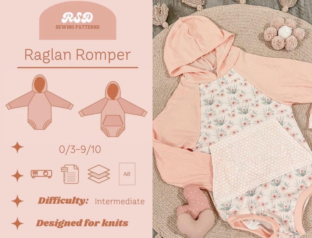 RSD Raglan Romper PDF Sewing Pattern - Children Baby Toddler Sewing ...