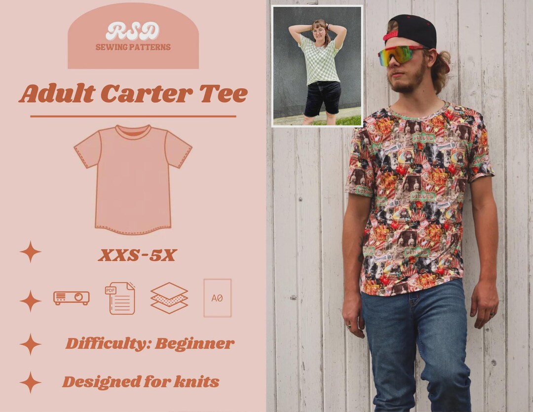 RSD Adult Carter Tee PDF Sewing Pattern - Womens Mommy Matching Sewing ...