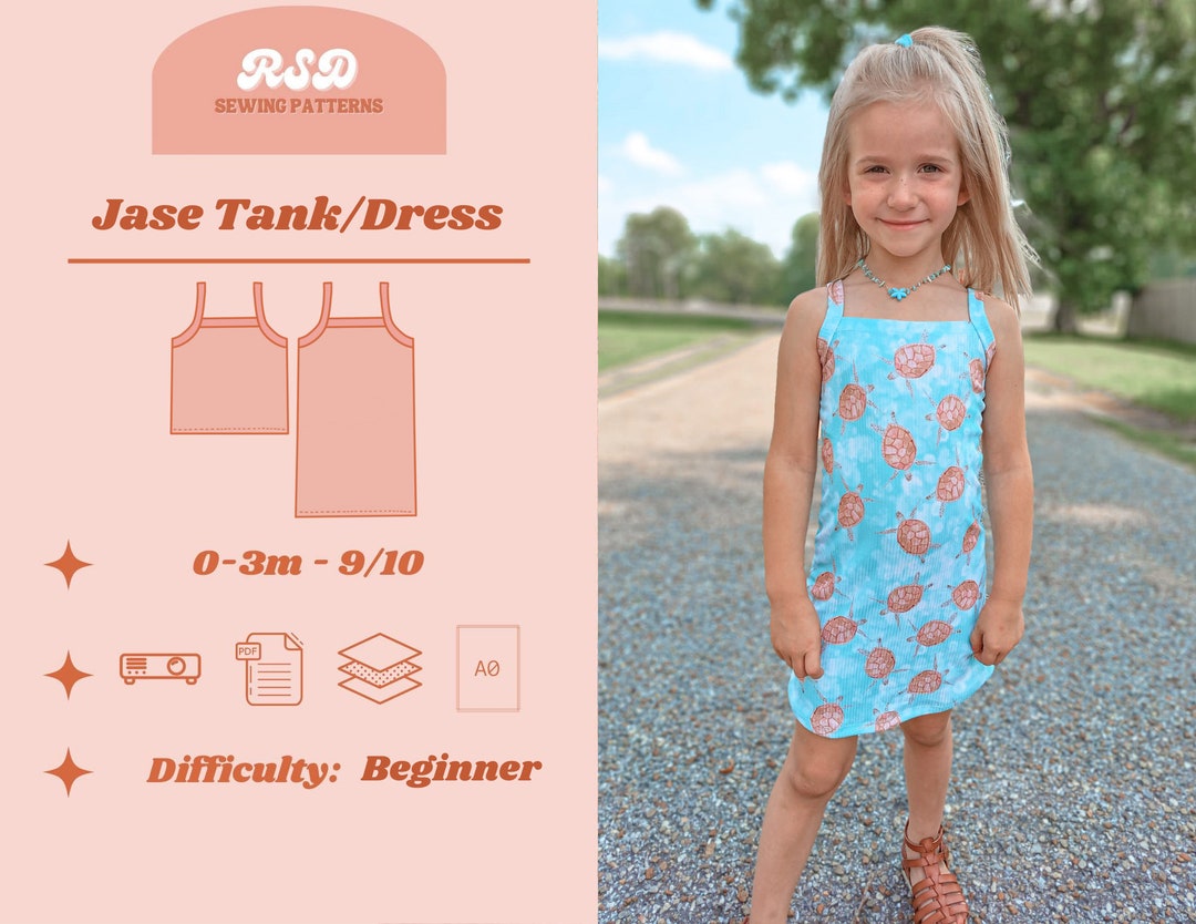 RSD Jase Shirt Dress Cami PDF Sewing Pattern - Children Baby Toddler ...