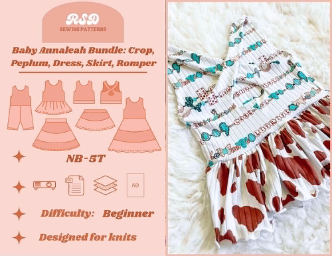 RSD Baby Annaleah Romper/dress/set PDF Sewing Pattern - Children Baby ...