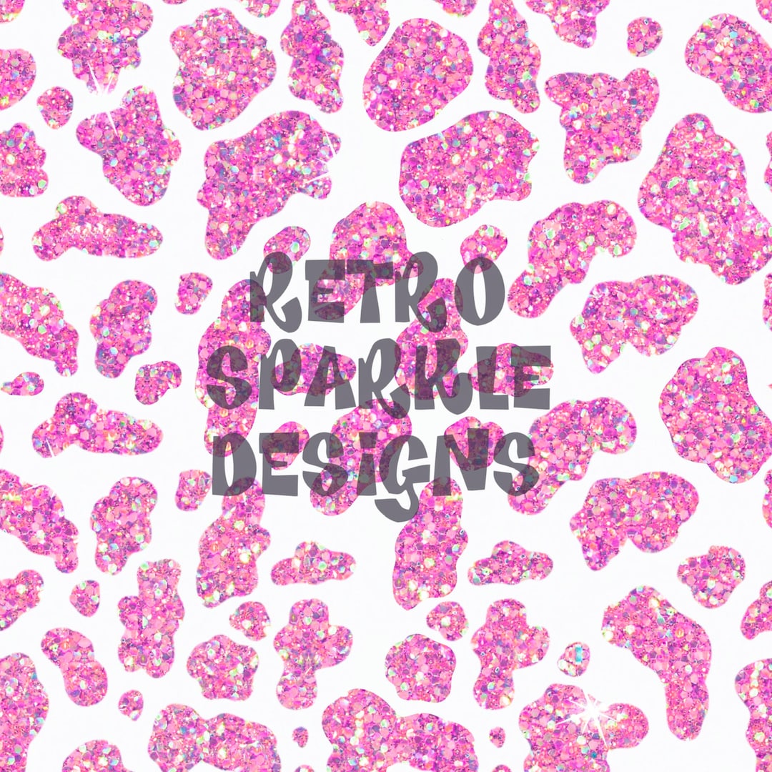 Pink Glitter Western Cow Print Seamless Digital Download - Background ...